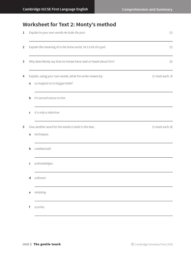 Worksheet 2 Igcse Fle | PDF