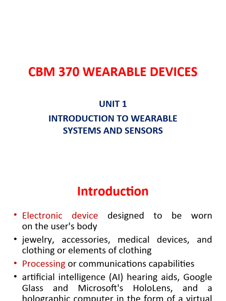 WD Unit 1 First Half | PDF | Wearable Technology