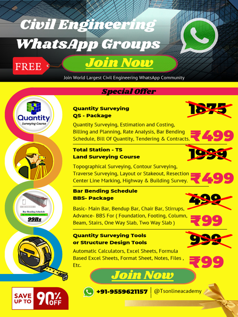 Civil Engineering WhatsApp Hub | PDF
