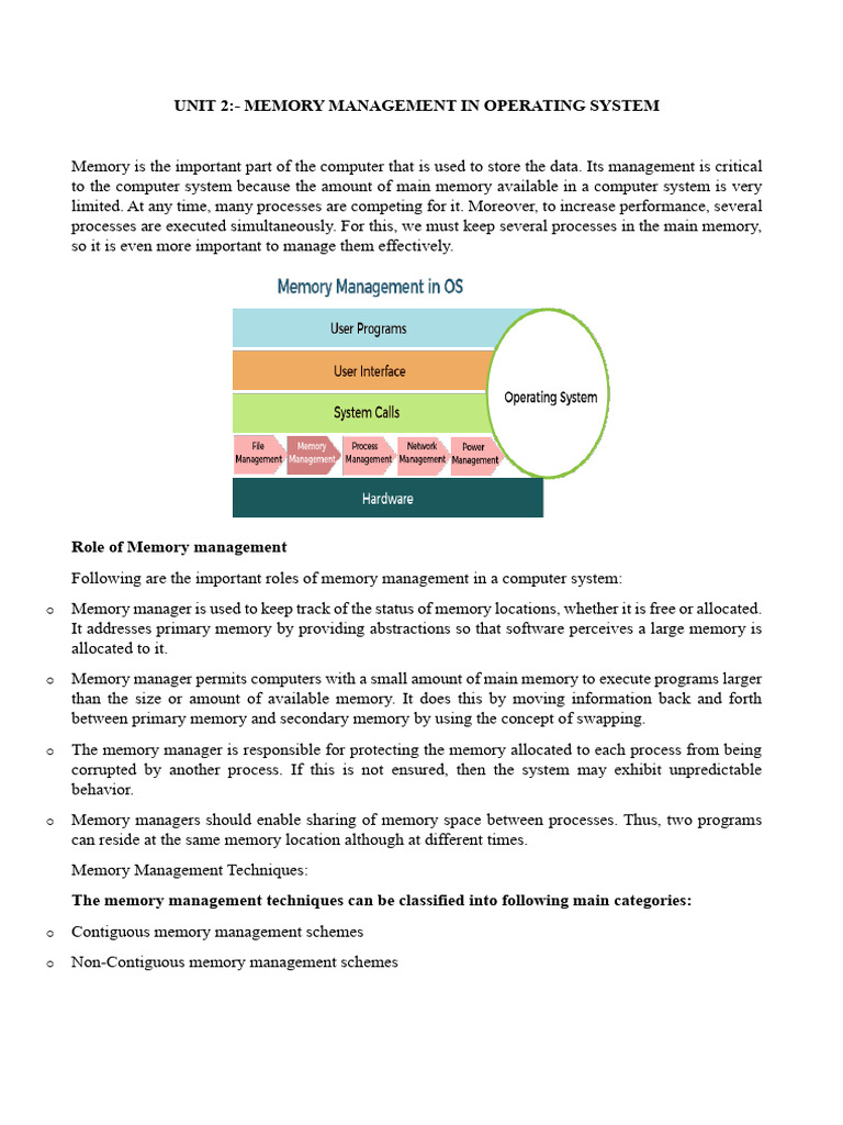 Unit-2 Memory Management | PDF | Computer Data Storage | Process ... Unit-2 Memory Management | PDF | Computer Data Storage | Process ...