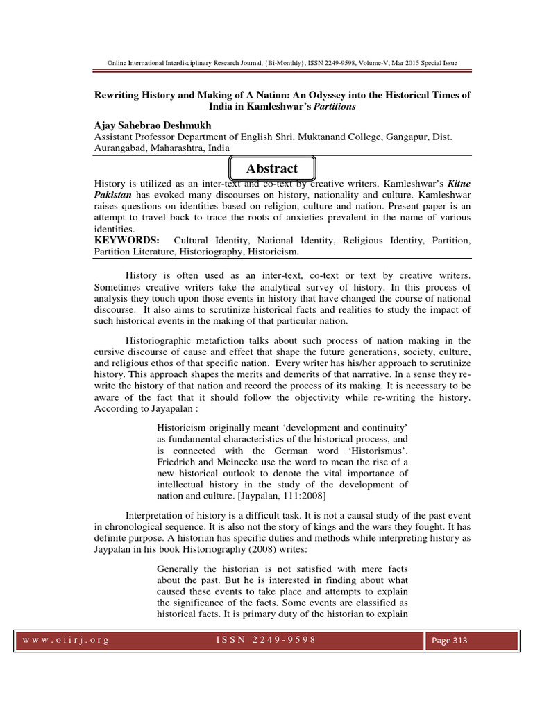 Rewriting History and Making of A Nation | PDF | Muhammad Ali Jinnah ...