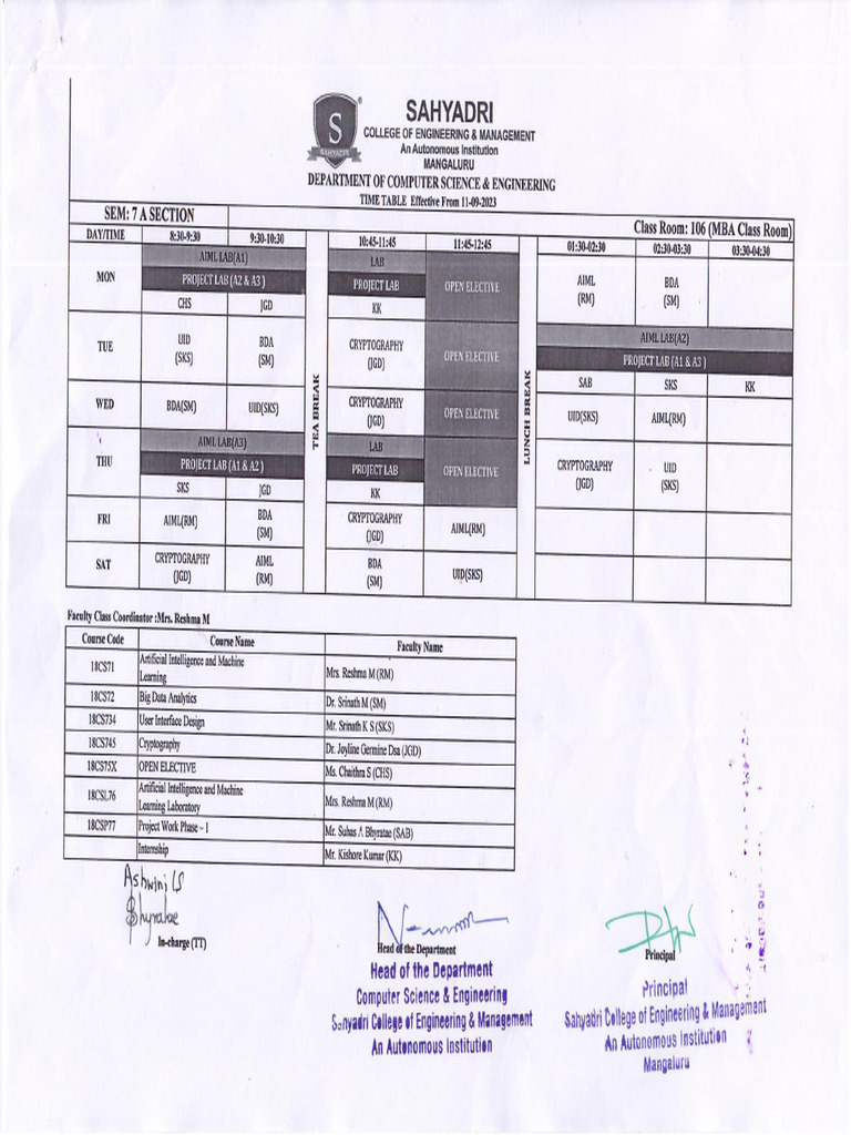 7A_Time Table_22-23 (1) | PDF