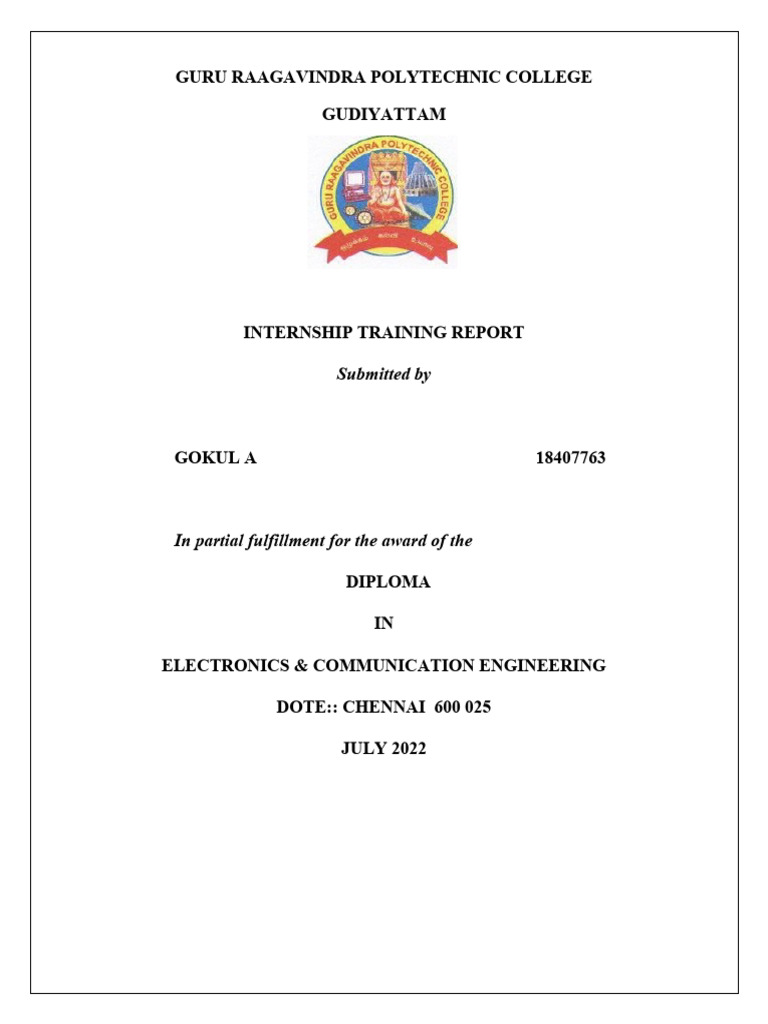 INTERNSHIP REPORT FORMAT | Download Free PDF | Sanitation | Hygiene