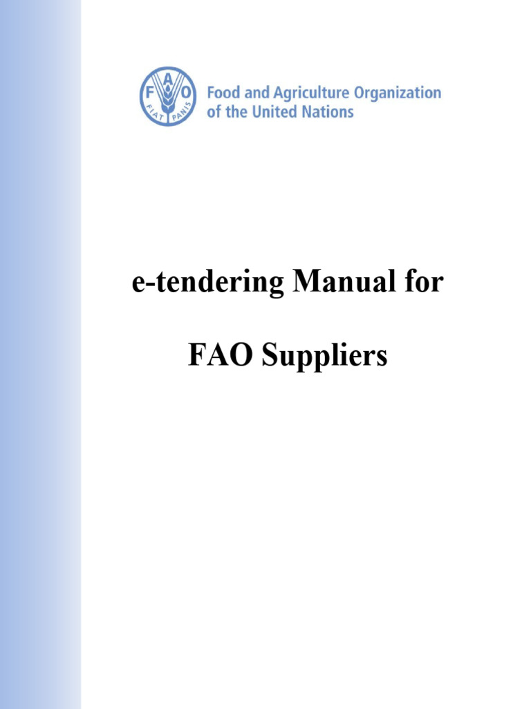 FAO E-Tendering User Manual | PDF | Food And Agriculture Organization ...