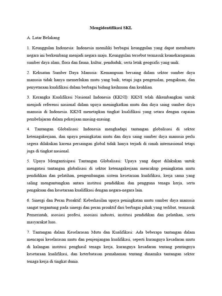 Mengidentifikasi SKL MK BIPA | PDF | Karier & Perkembangan