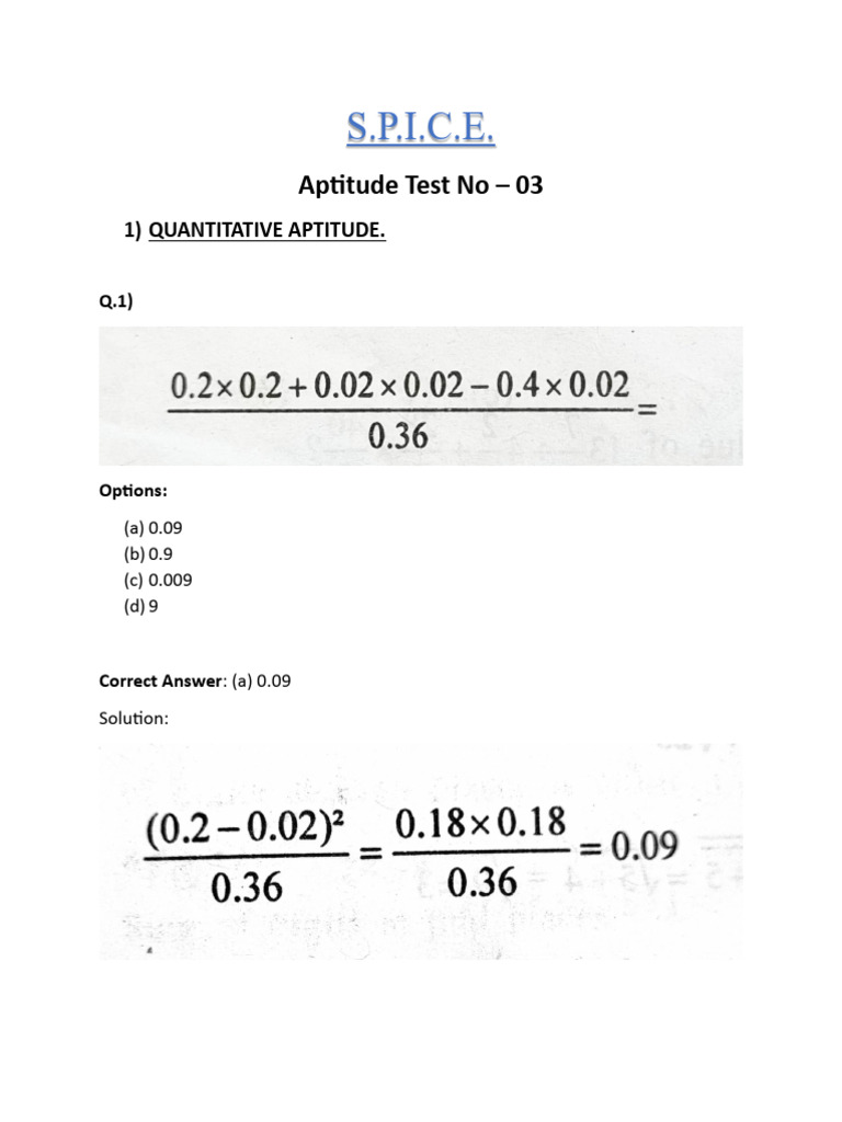 Quantitative Aptitude Test 03 | PDF | Teaching Methods & Materials