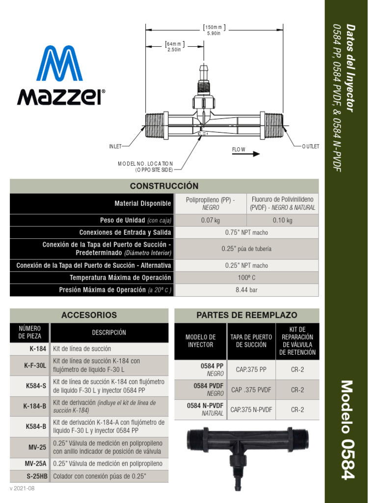 INJ 0584 Data Sheet - 2022 01 18 - SP - LR | PDF | Dinámica de fluidos ...