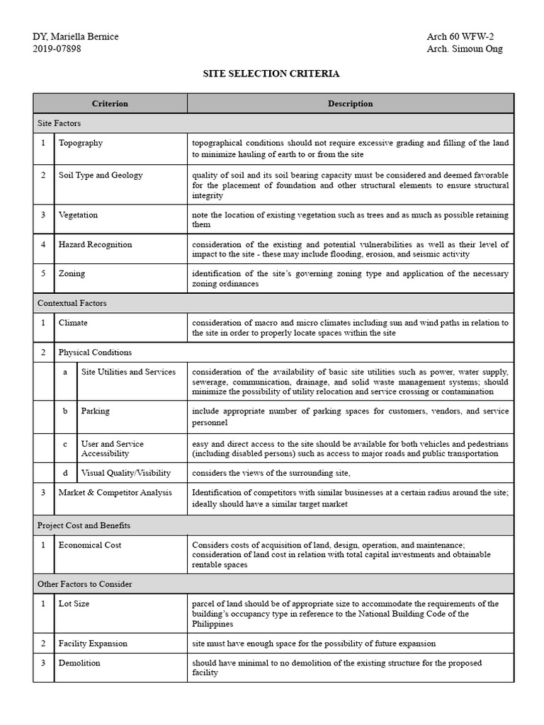 Site Selection Criteria | PDF | Volcano | Fault (Geology)