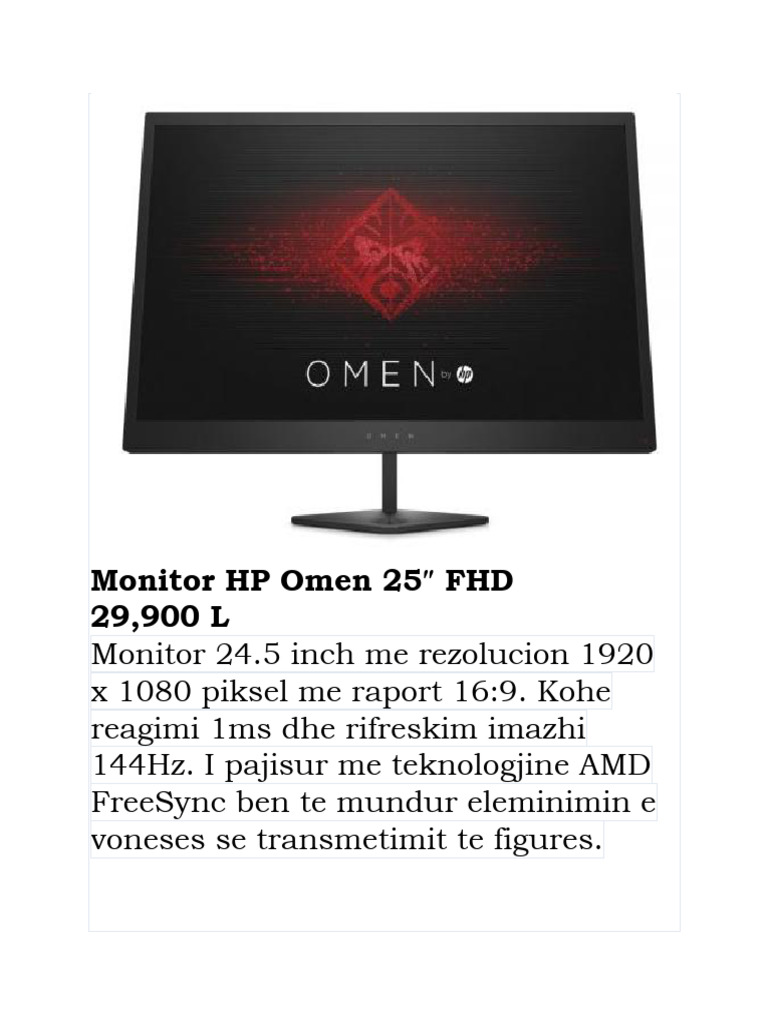 Monitor HP Omen 25 | PDF