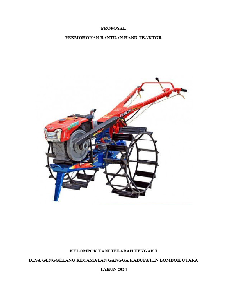 Proposal Hand Traktor TT 1 | PDF | Sains & Matematika | Teknologi & Rekayasa