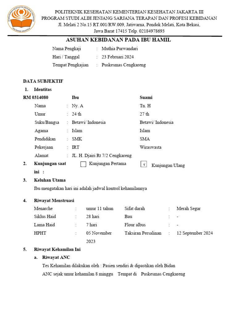 Anc TM I (Ny. A) 15 Minggu | PDF