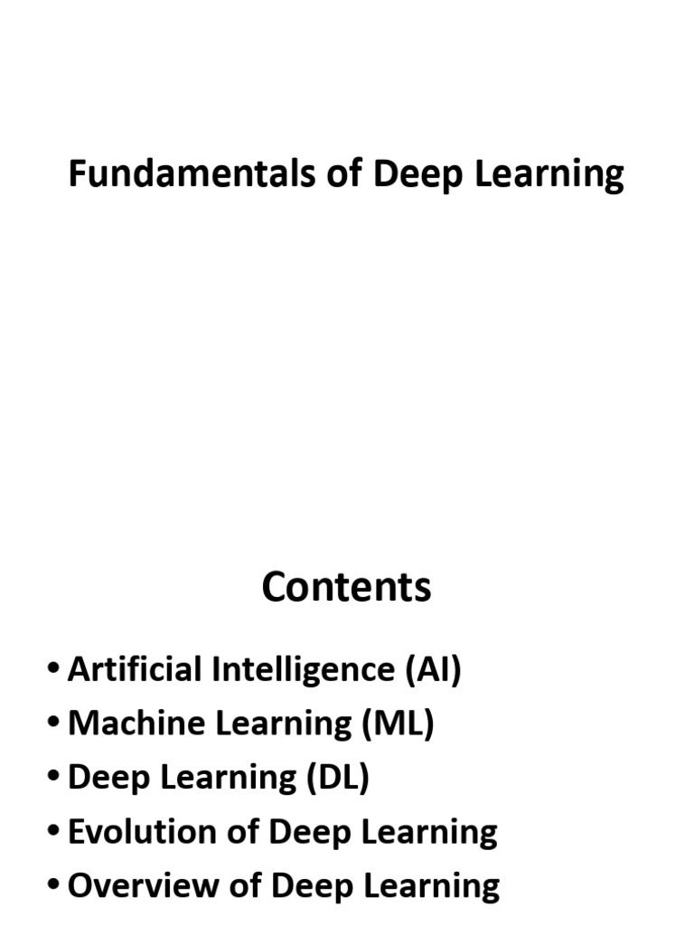 Unit I - Fundamentals of DL.pptx | Download Free PDF | Artificial Intelligence | Intelligence ...