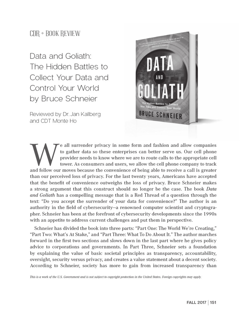 Data and Goliath_Book Review_Kallberg_Ho | PDF | Privacy