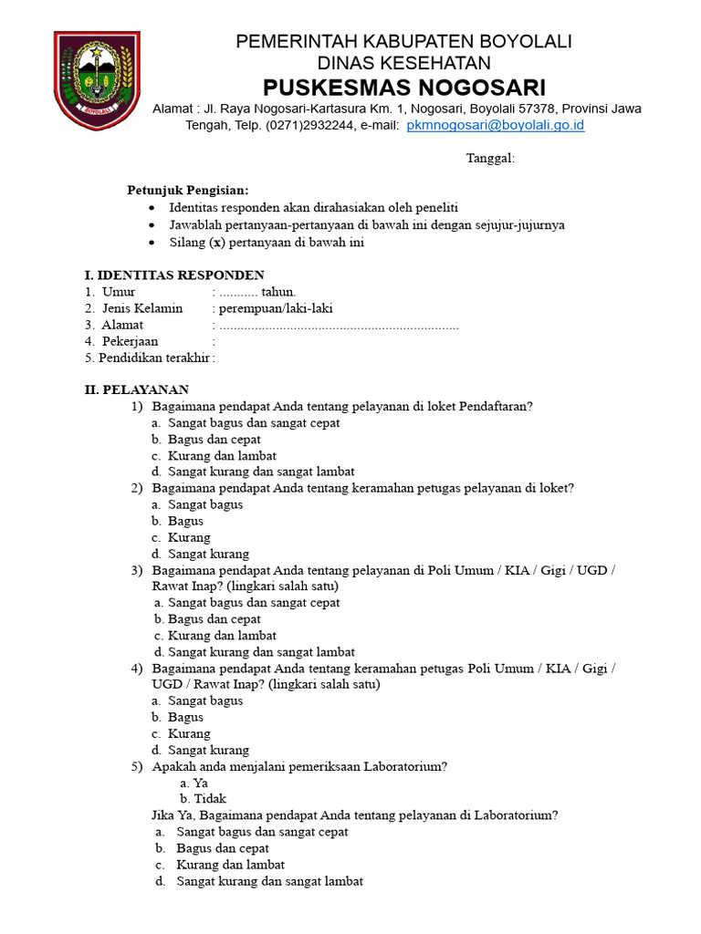 Kuisoner Kepuasan Pelanggan | PDF | Karier & Perkembangan | Sains ...