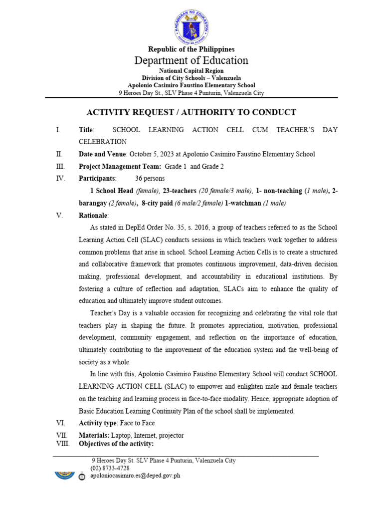 Slac .Teachers Day | PDF | Teachers | Learning