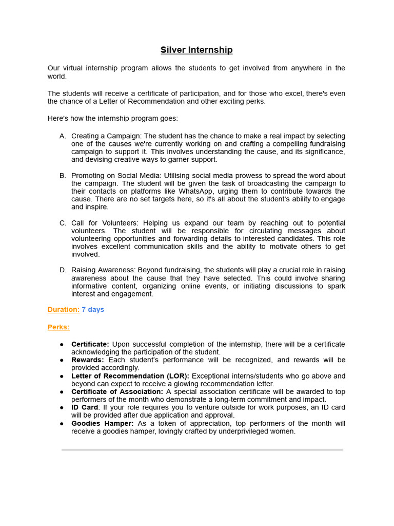 Internship Types | PDF | Entrepreneurship | Social Media