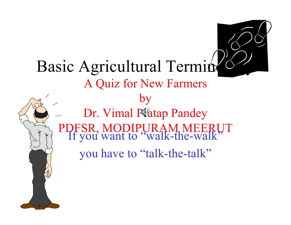 Basic Agricultural Terminology | PDF
