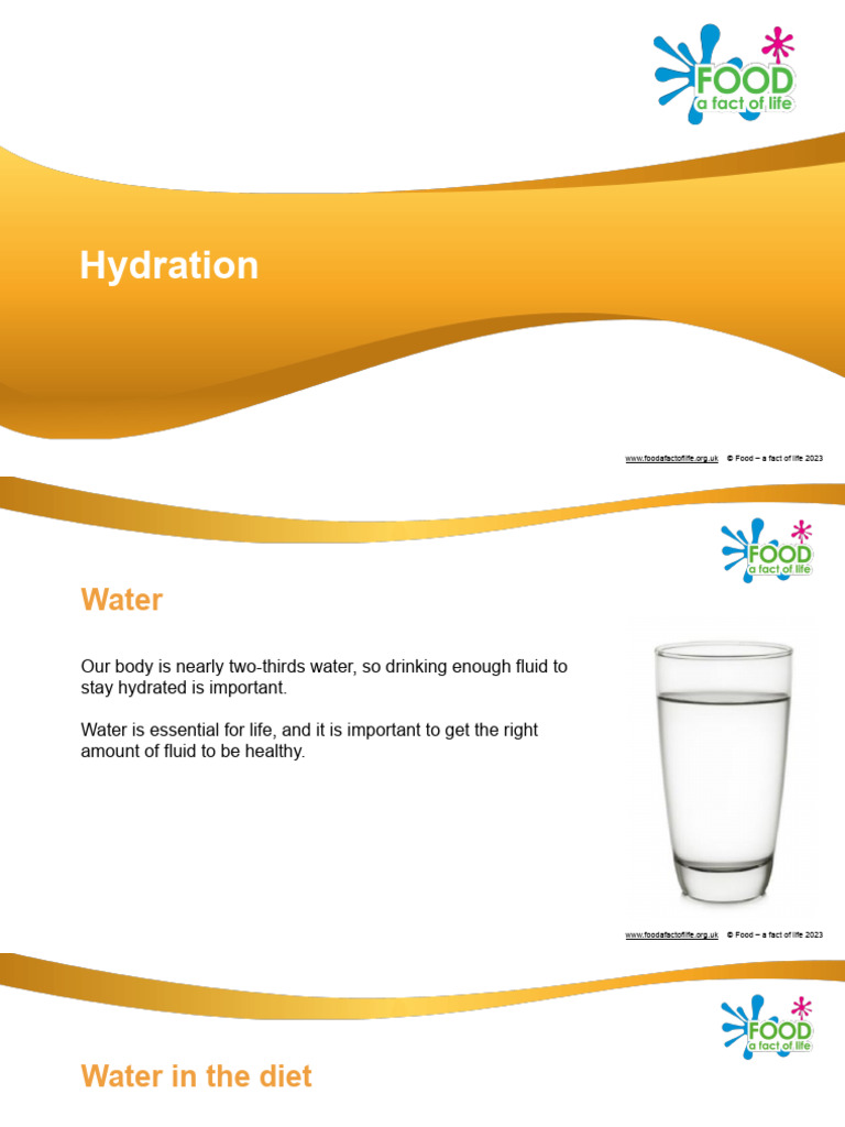 hydration-ppt | Download Free PDF | Foods | Water