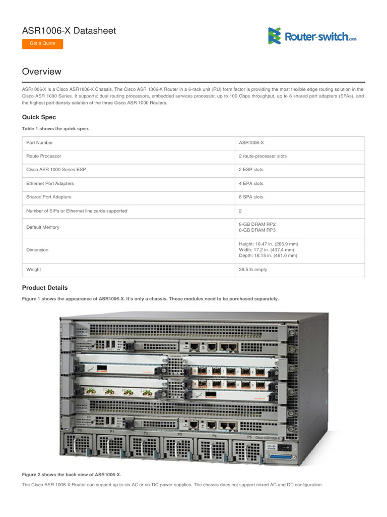 asr1006-x-datasheet | PDF | Network Interface Controller | Computing