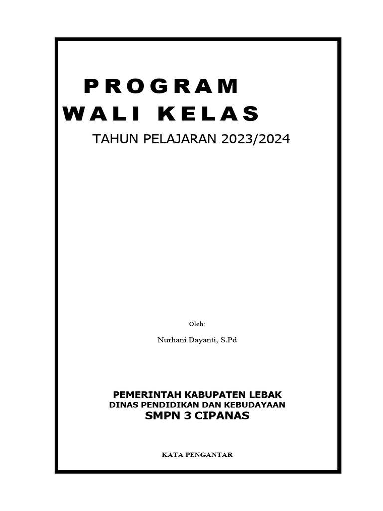 Program Kerja Wali Kelas VIIB | PDF