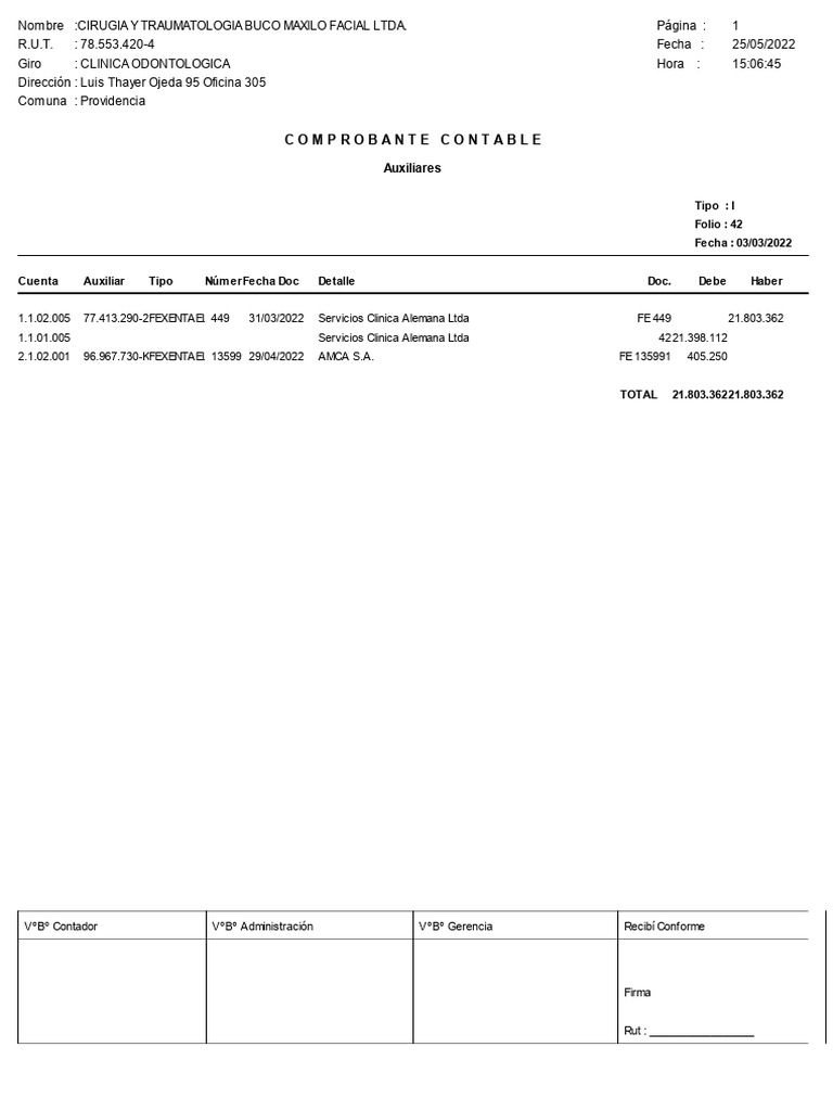 Comprobante Contable | PDF