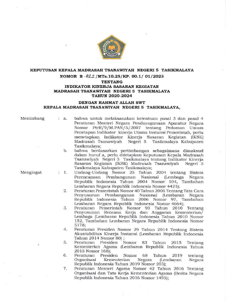 Iksk - 2023 MTSN 5 TSM | PDF