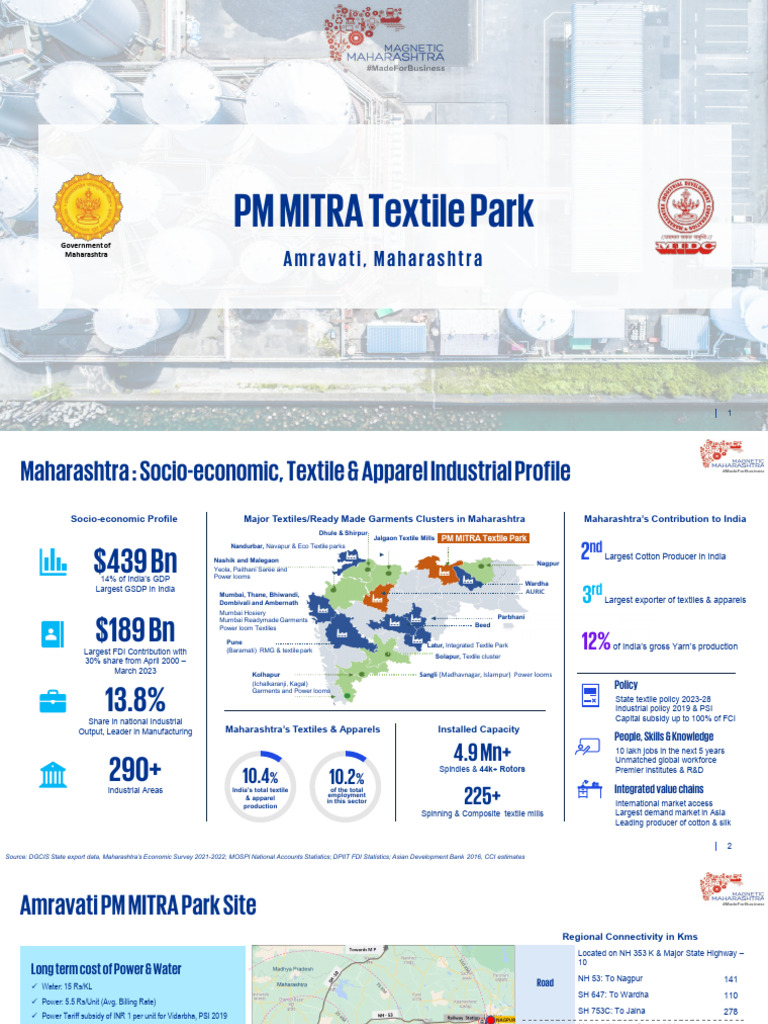 Maharashtra PM MITRA Park | Download Free PDF | Textiles | Yarn
