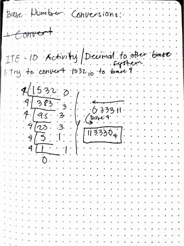 Ala-An, ITE 10 Activity, Base Number Conversion | PDF