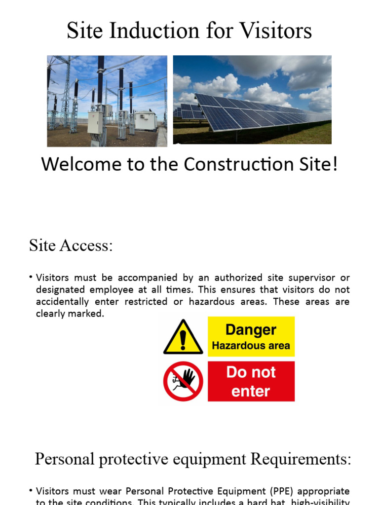 Site Induction For Visitors | PDF