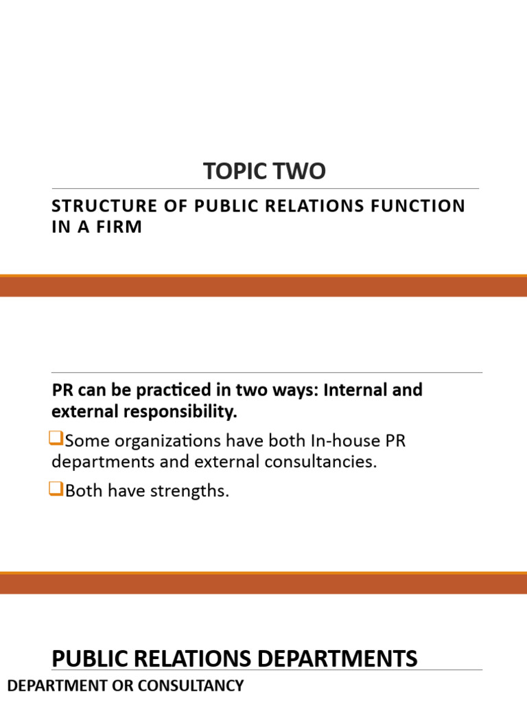 TOPIC 2 | PDF | Public Relations | Consultant