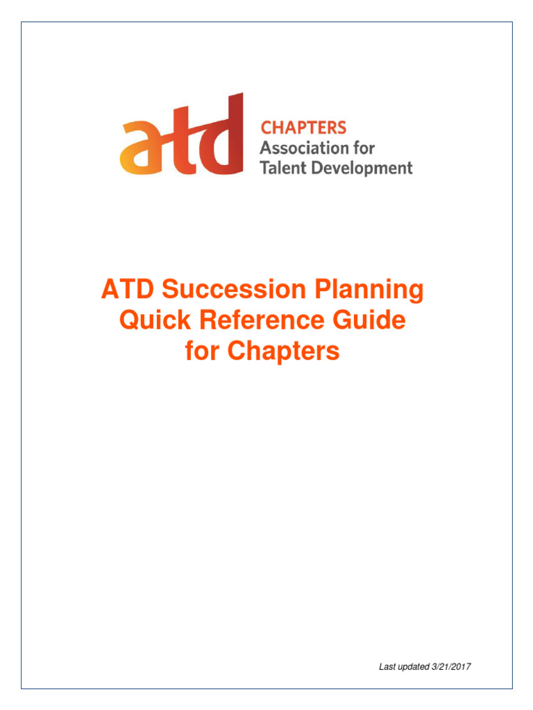 ATD Succession Planning QRG For Chapters | Download Free PDF | Leadership