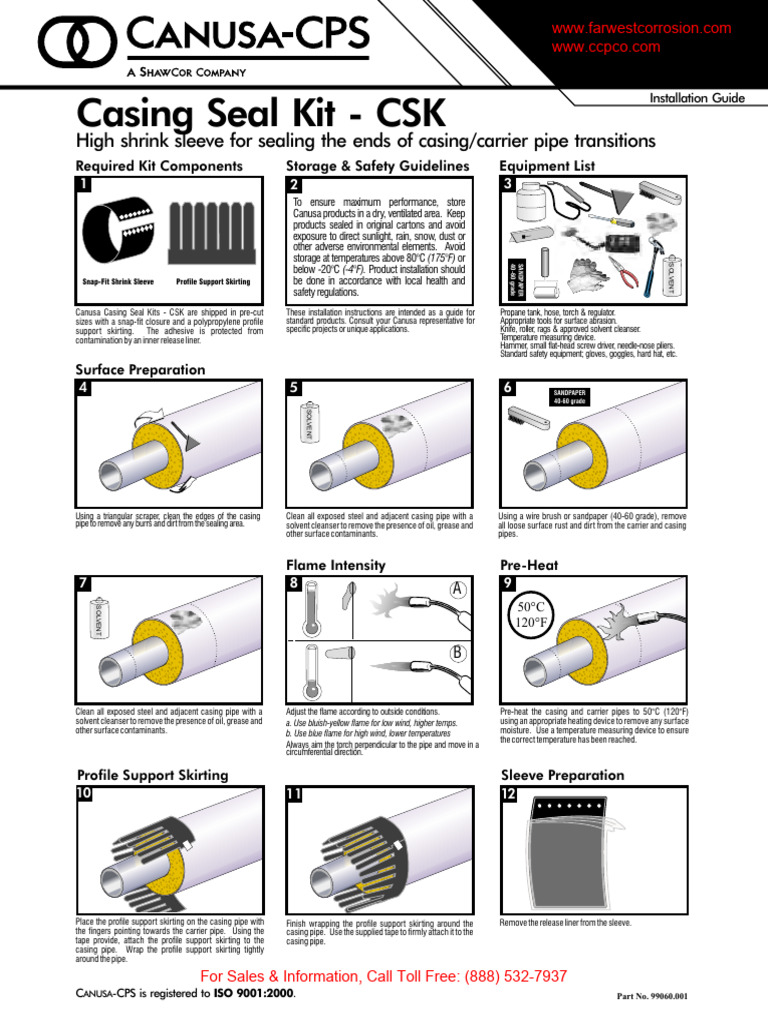 Canusa CSK Installation Guide | PDF | Pipe (Fluid Conveyance) | Materials