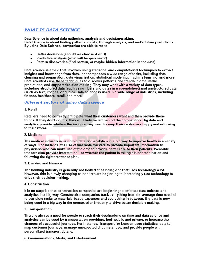 DATA SCIENCE 6th Sem | PDF | Data Analysis | Statistics