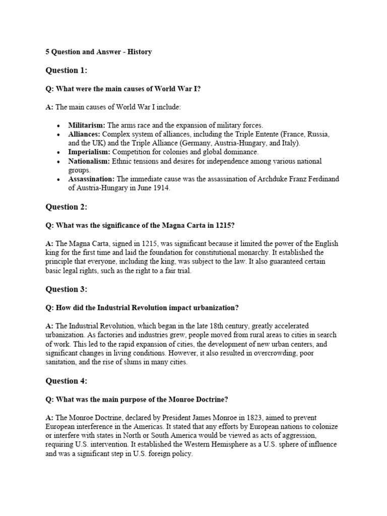 Key Historical Events and Figures Explained | PDF | World War I ...