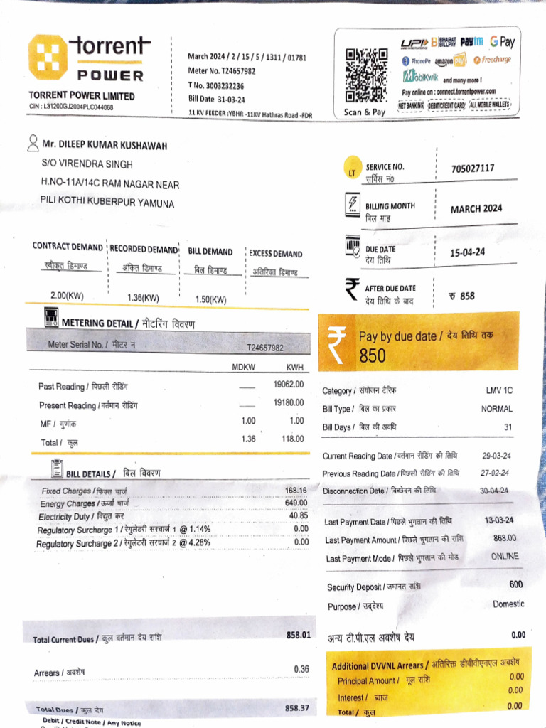 Utility Bill. | Download Free PDF | Financial Technology | Finance ...