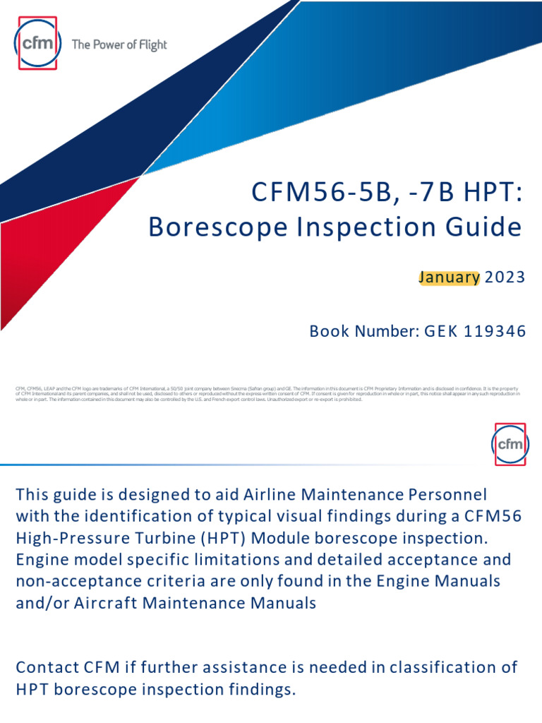 CFM56 HPT Borescope Inspection Guide | PDF | Engines