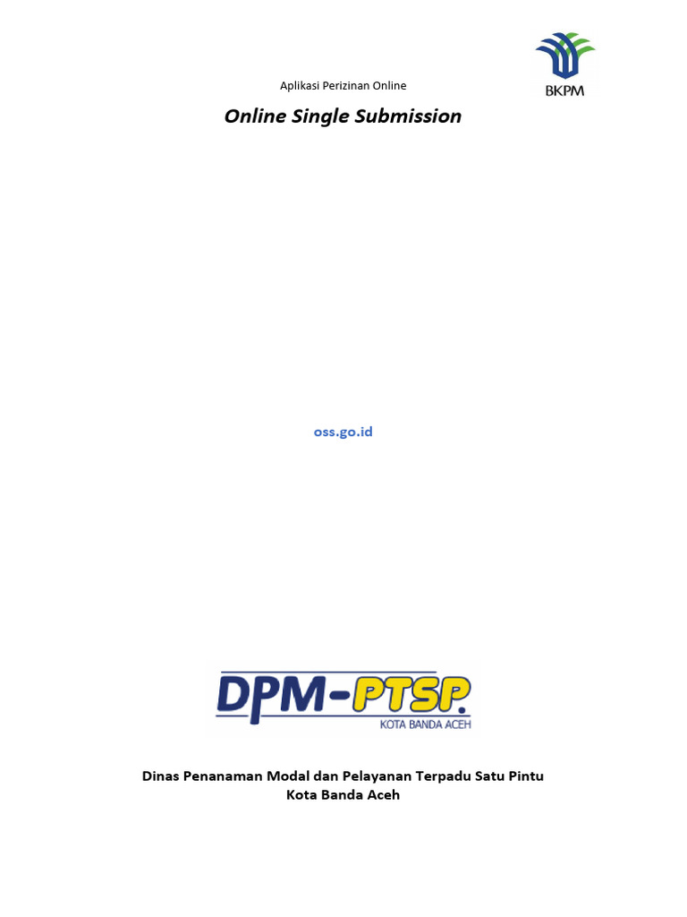 Aplikasi Perizinan Online OSS | PDF