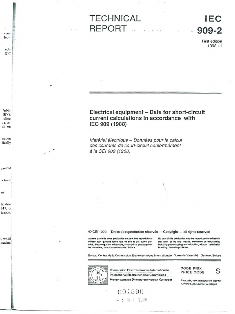IEC 909-2 Ed 1 1992-11 - Elec Equip. - Data For Short-Circuit Current ...