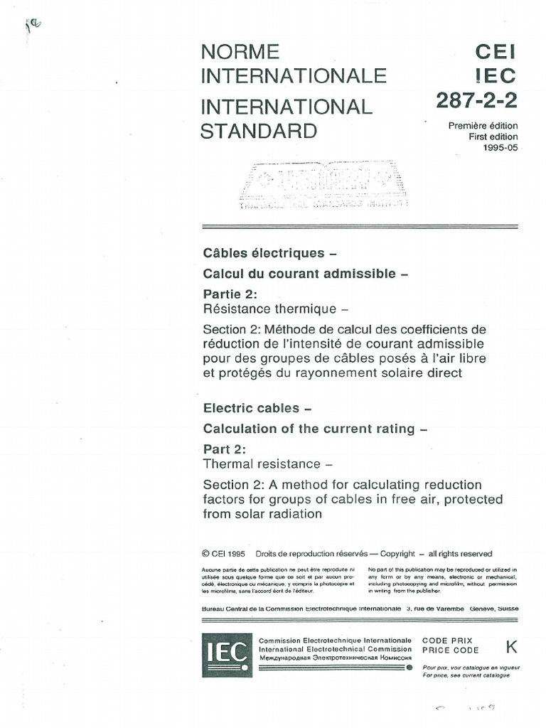 IEC 60287-2-2 Ed 1 1995-05 - Elec Cables - Cal of The Current Rating ...
