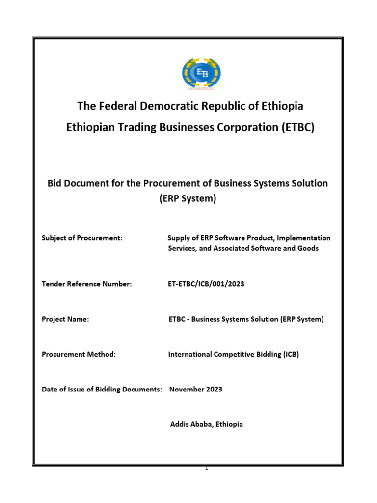 Etbc Rfp Stmt Req Doc 07112023 Rev2 | Download Free PDF | Enterprise Resource Planning | Supply ...