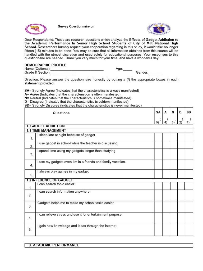 THE-EFFECTS-OF-GADGET-ADDICTION | Download Free PDF | Questionnaire ...