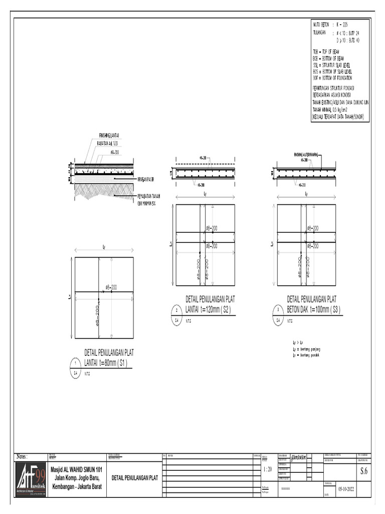 Struktur Detail Penulangan Plat-1 | PDF