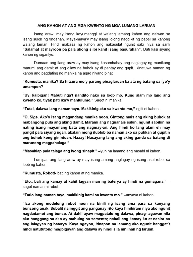 Ang Kahon at Ang Mga Kwento NG Mga Lumang Laruan | PDF