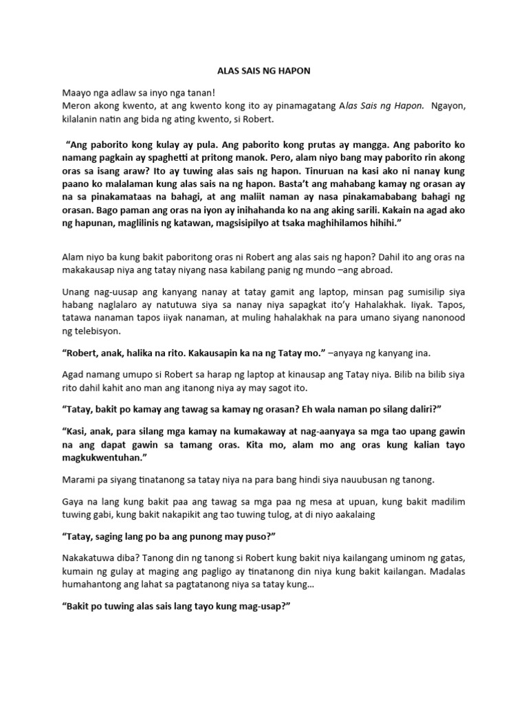 Alas Sais NG Hapon | PDF