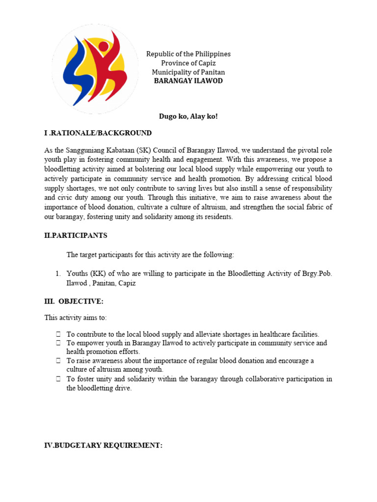 Blood Donation Drive in Barangay Ilawod | PDF | Social Psychology