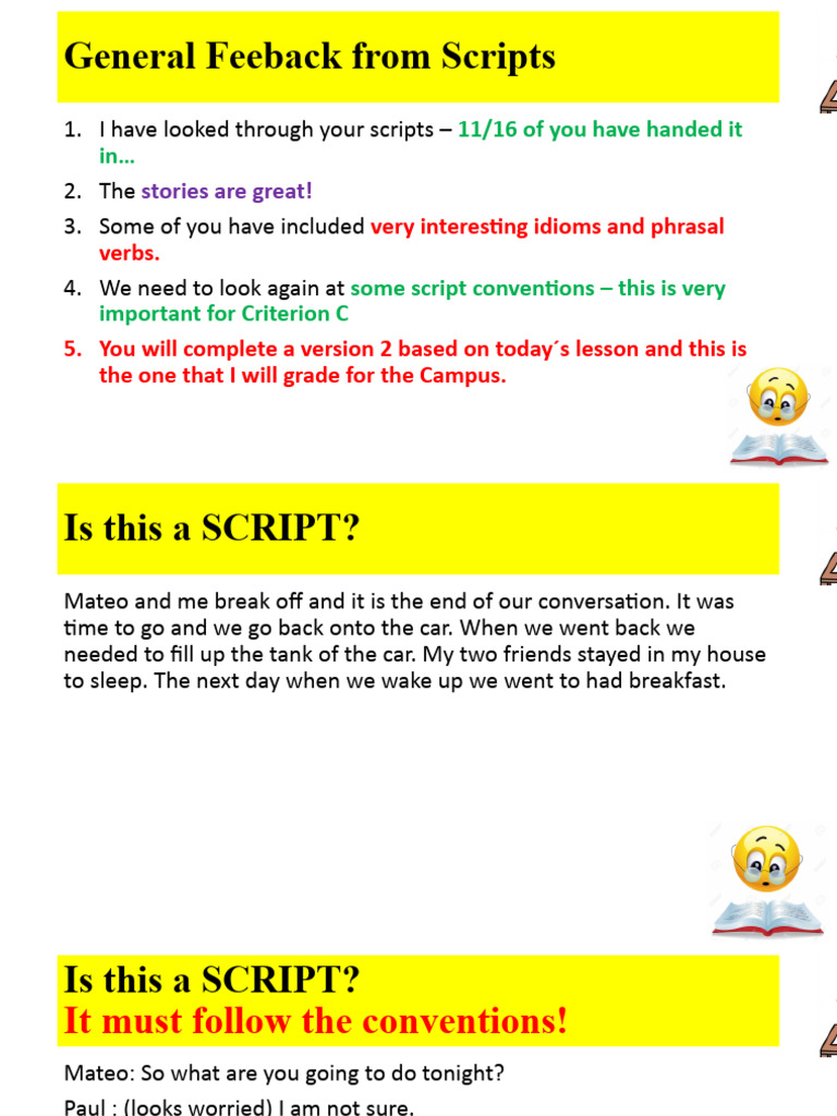 9_Script General Feedback | PDF