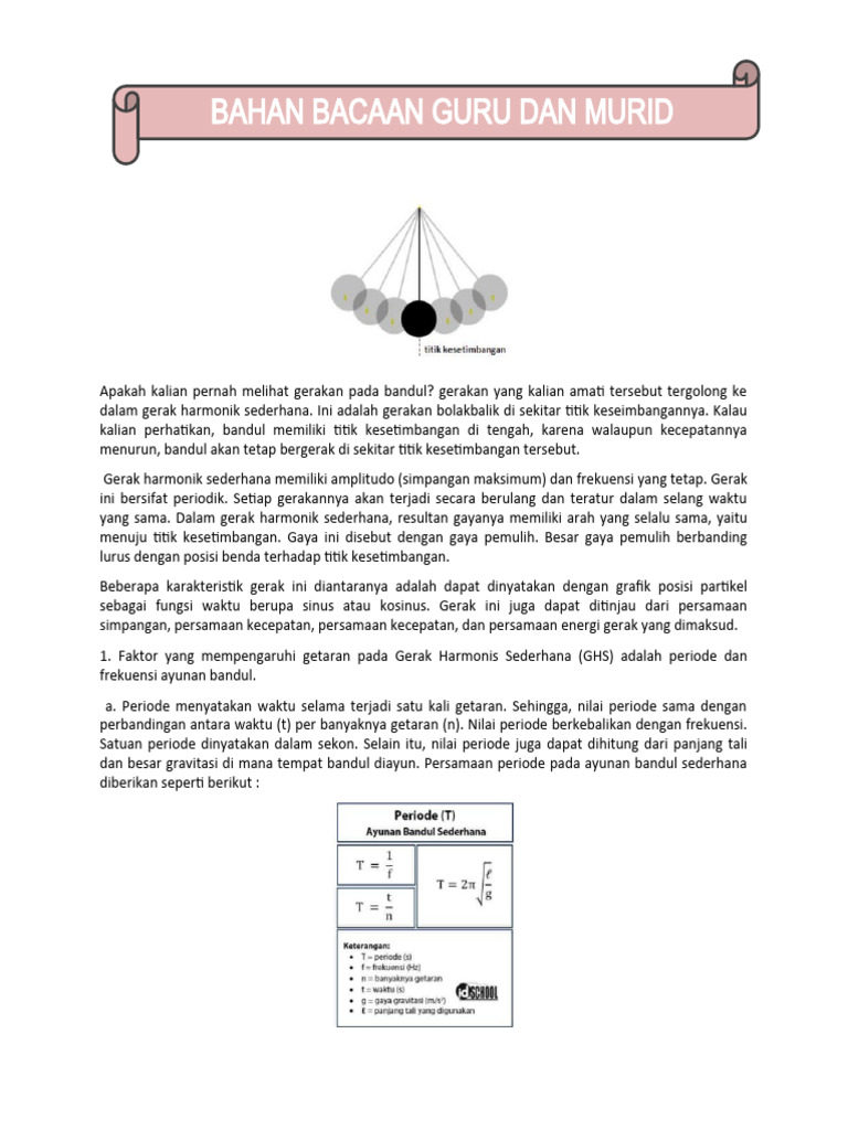Gerak Harmonik Sederhana pada Bandul | PDF | Sains & Matematika