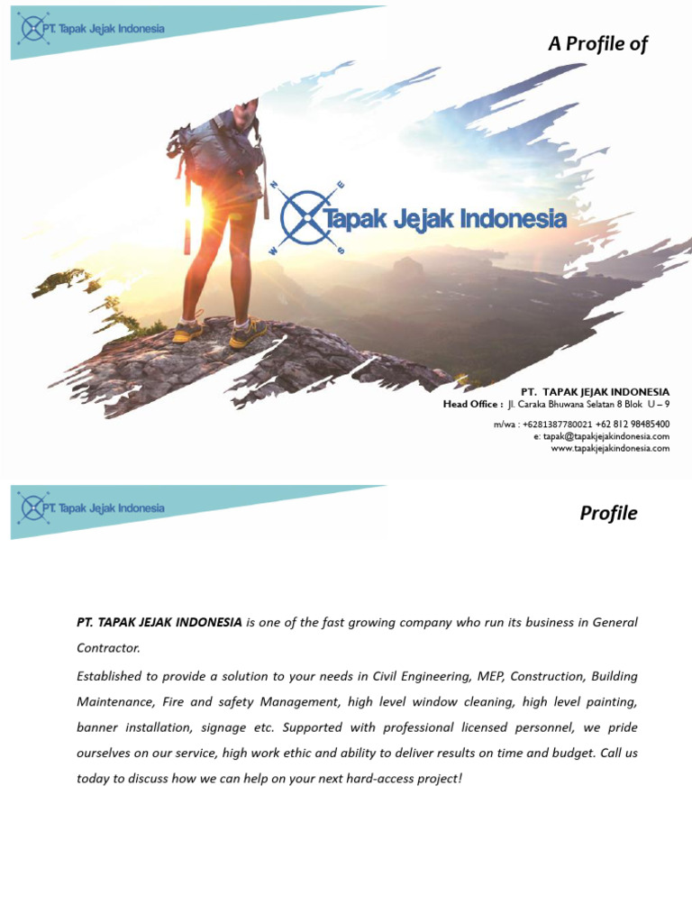 Company Profile PT. Tapak Jejak Indonesia Group 2024 | PDF | Real Estate