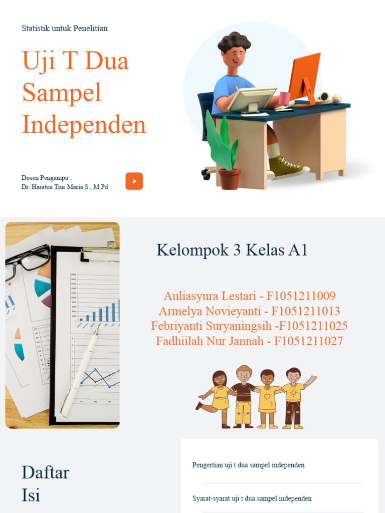Kelompok 3 - Uji T Dua Sampel Independen - Statistika Untuk Penelitian - VA1 | PDF