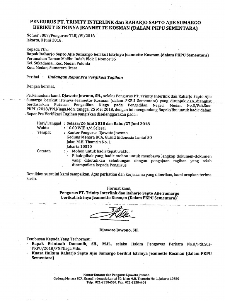 Undangan Pra-Verifikasi Trinity 2 | PDF